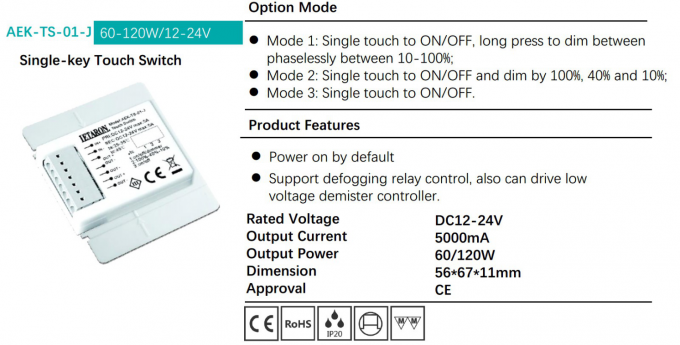 1000 / 2000mA LETARON Super Slim LED Driver 12 / 24VDC 24W 120VAC