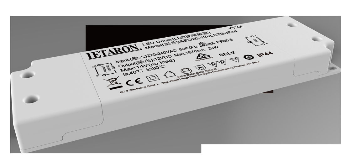 20W Led Driver Constant Voltage , Led Driver 12v Selv Ip44 With SAA ...